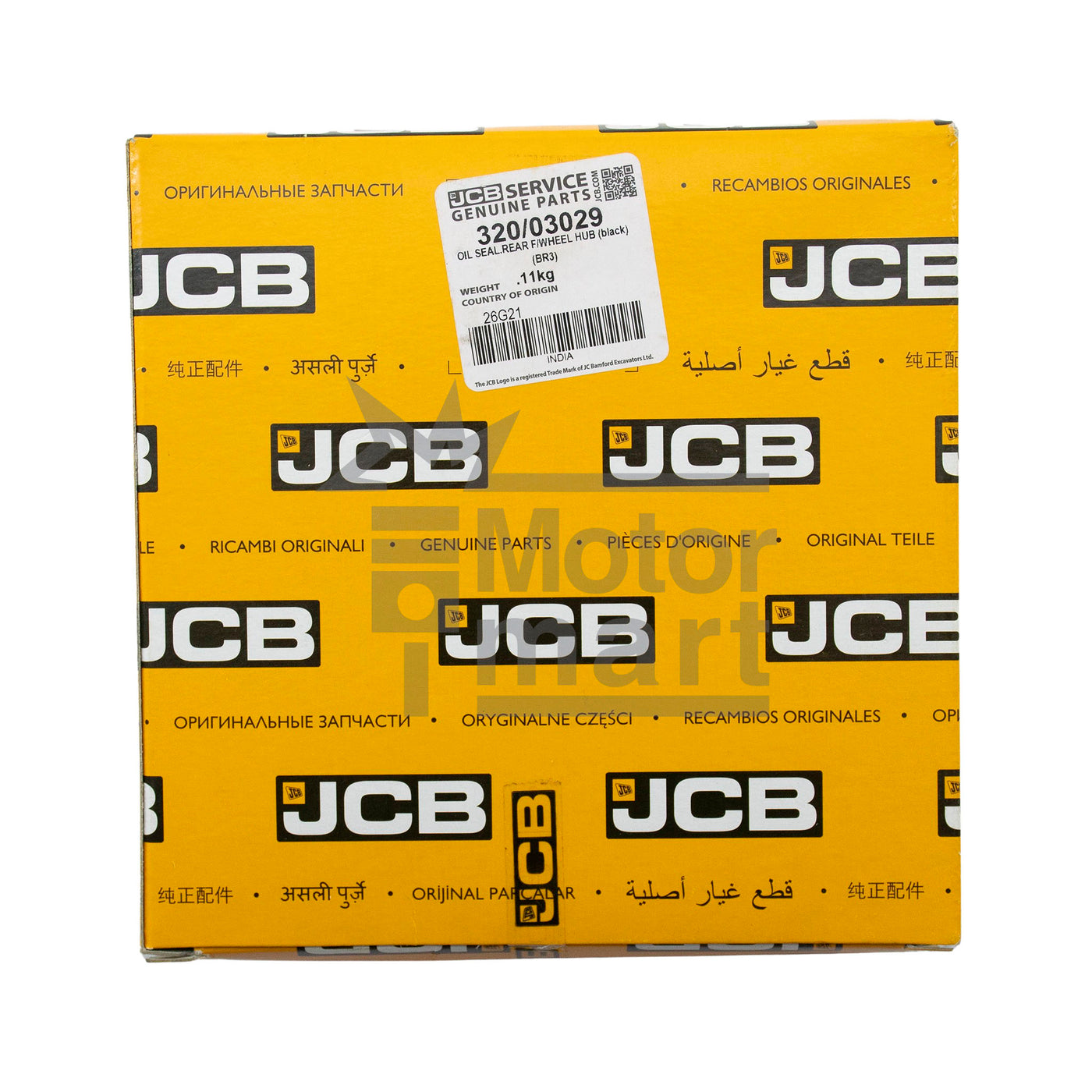 Sello de aceite trasero (negro) (BR3) - jcb320/03029 — Motor Mart